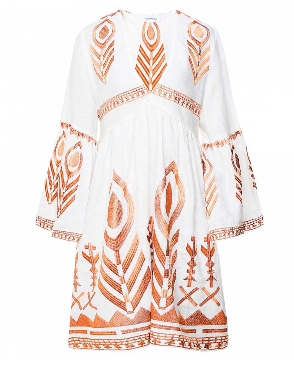 A'POKE - Greek Archaic Kori Short Dress White Bronze