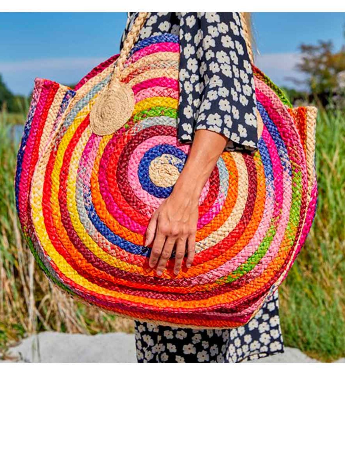 A'POKE - Rice BGBEA Round Raffia Bag - Shop stor raffia taske