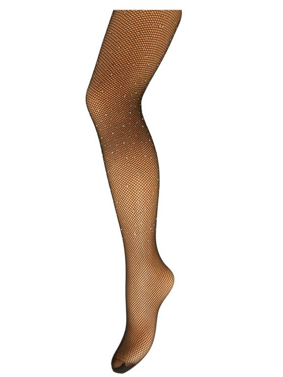 A'POKE - Pieces PCClaire Fishnet Glitter Tights Black