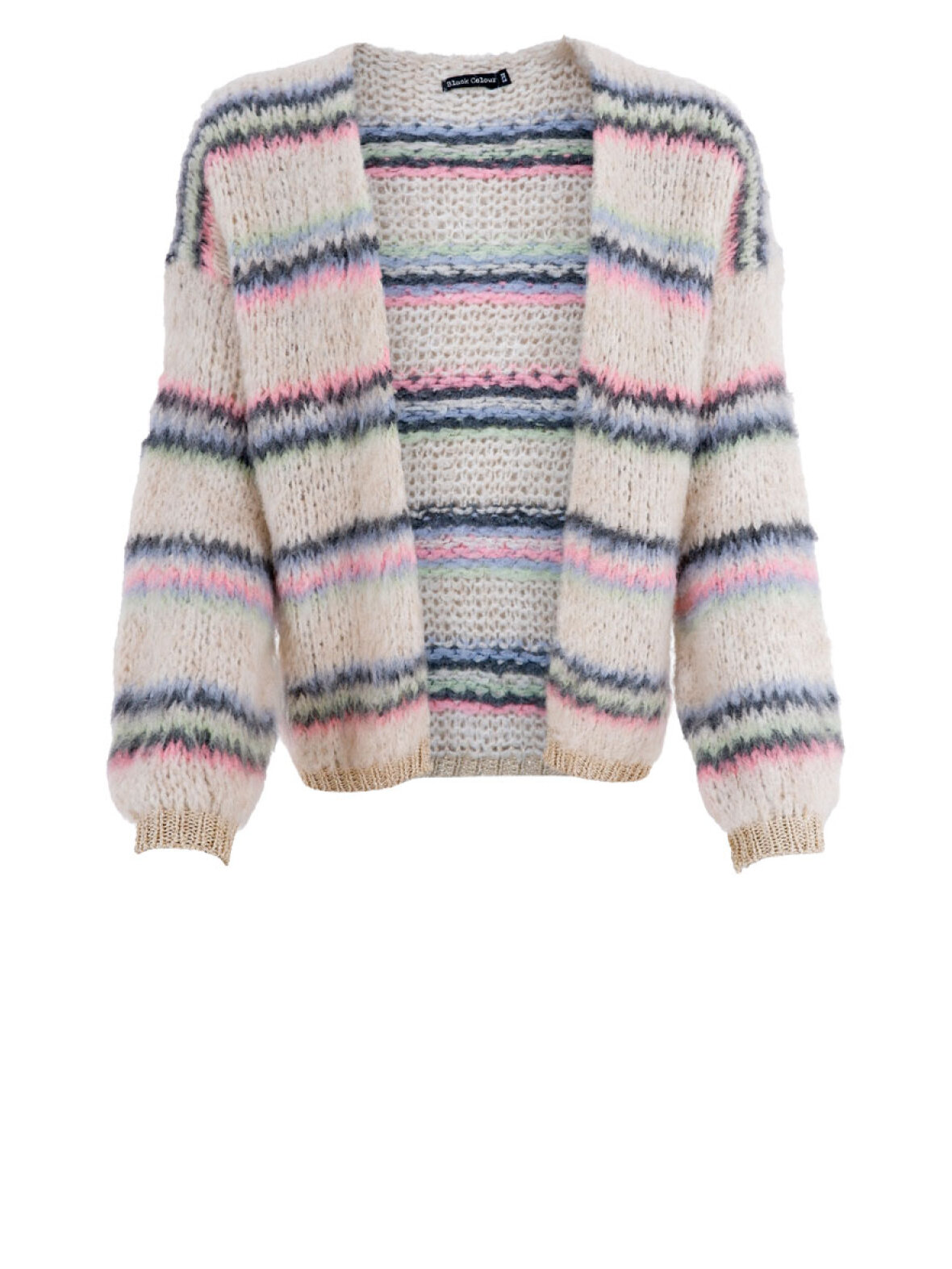 A'POKE - Black Colour BCCayenne Striped Cardigan Pastel