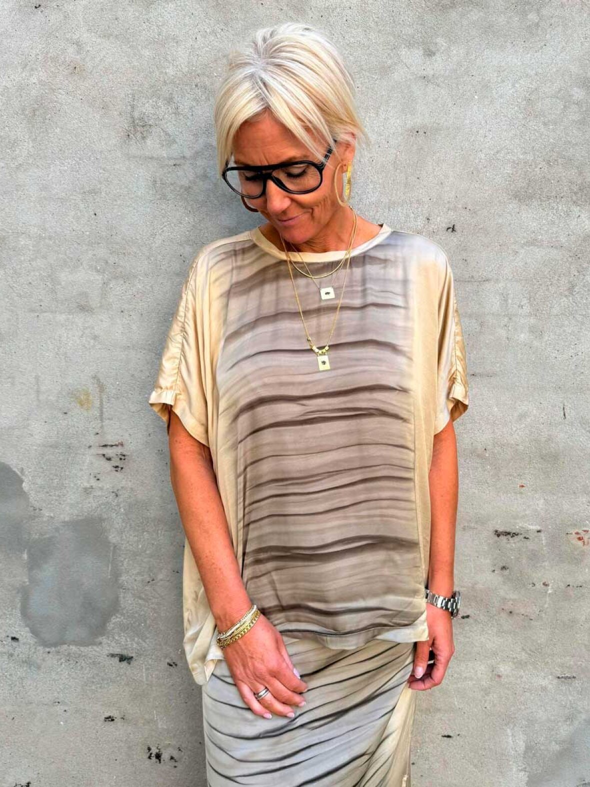 A'POKE - Rabens Saloner Maggi Blouse Grey Combo