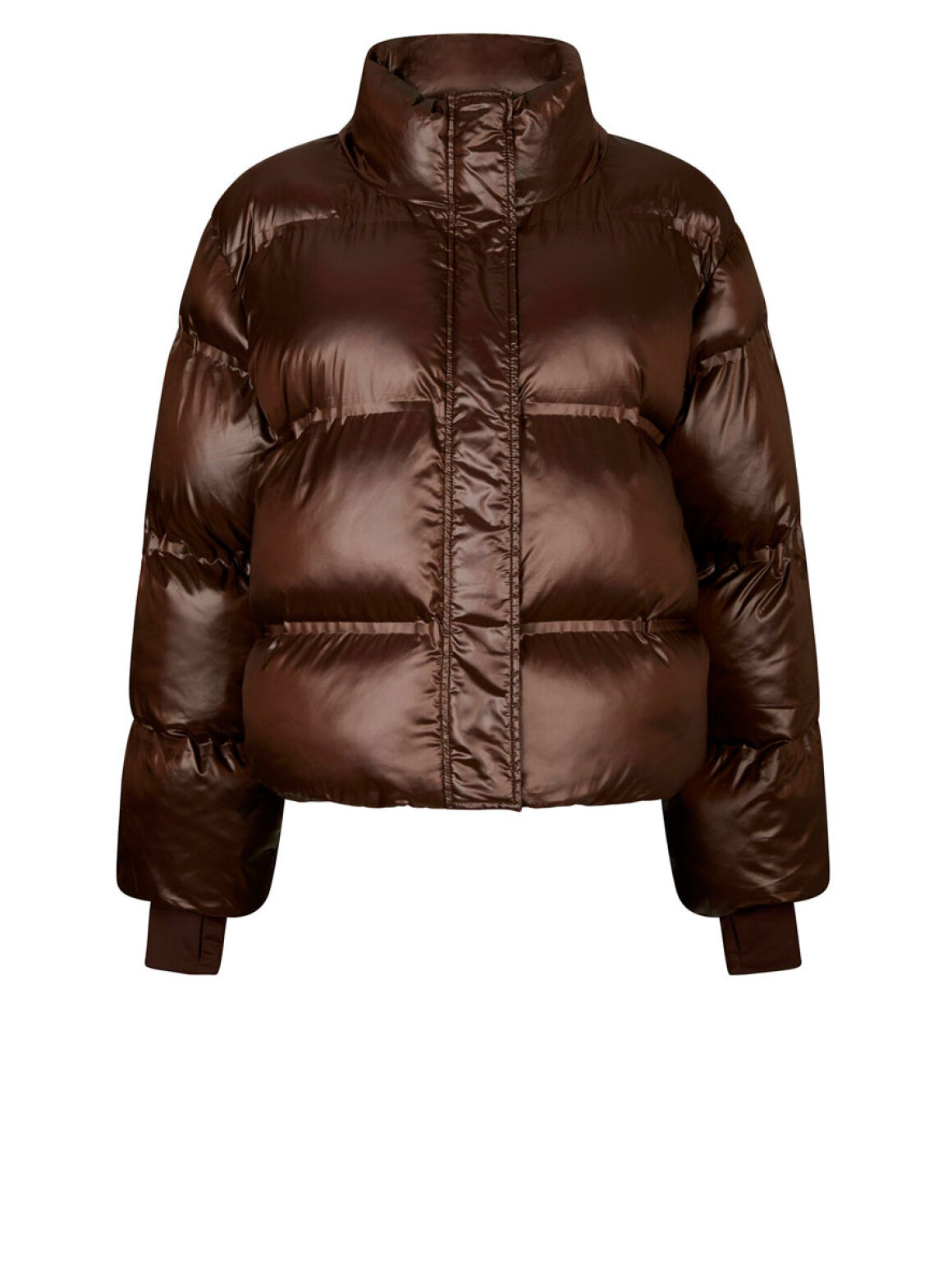 A'POKE - Neo Noir Rhea Shiny Puffer Jacket Dark Brown