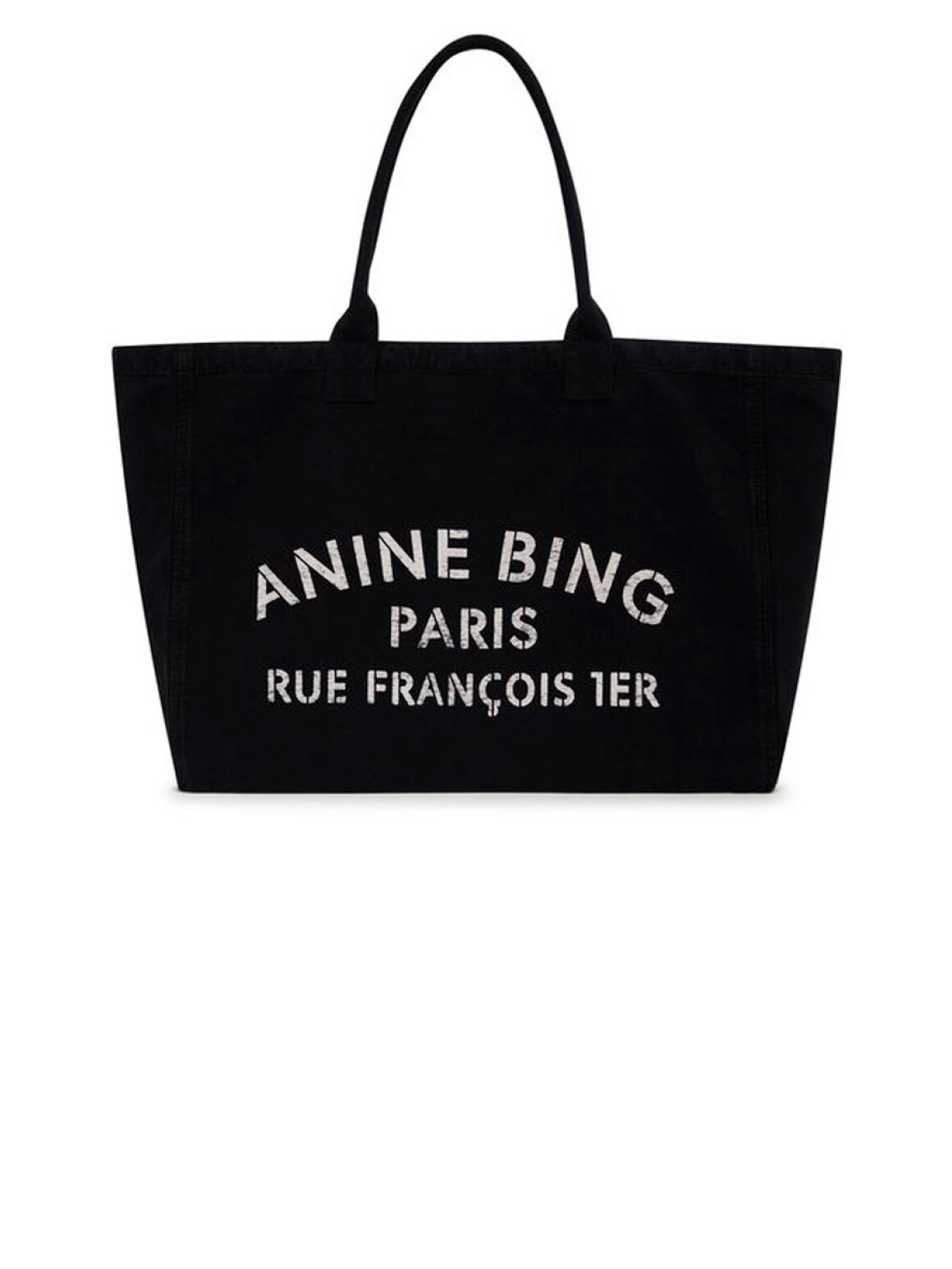 A'POKE - Anine Bing Leo Canvas Tote Bag Black